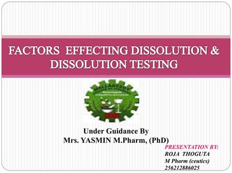 Disintegration And Dissolution Tests Pptx Pharmaceutical Industry Industries