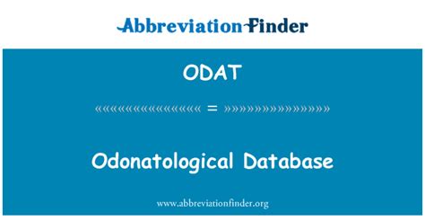 Odat 代表 Odonatological 数据库 Odonatological Database
