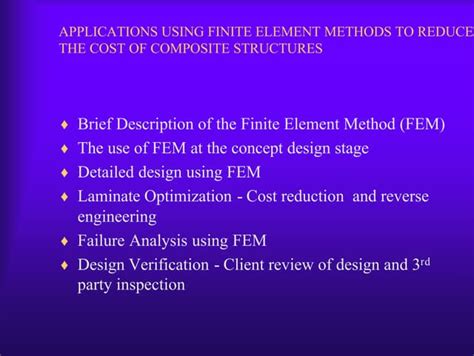 109 Use Of Fem In Composites Presentation 1 Pdf