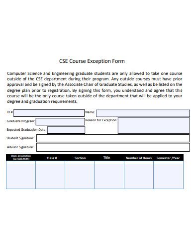 Free 33 Exception Form Samples In Pdf Ms Word