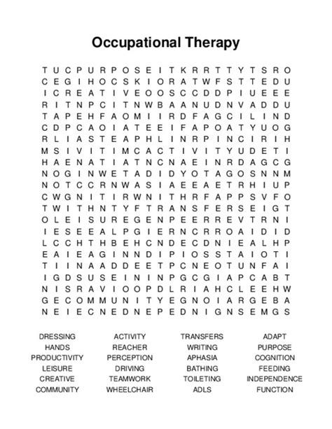 Occupational Therapy Word Search