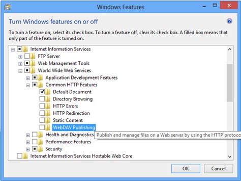 iis is webdav publishing windows feature is required to run the it