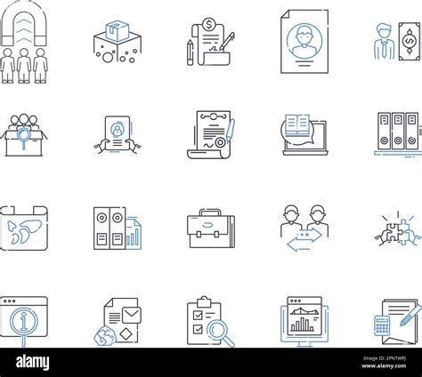 Business Paperwork Line Icons Collection Documentation Forms Contracts Agreements Invoices