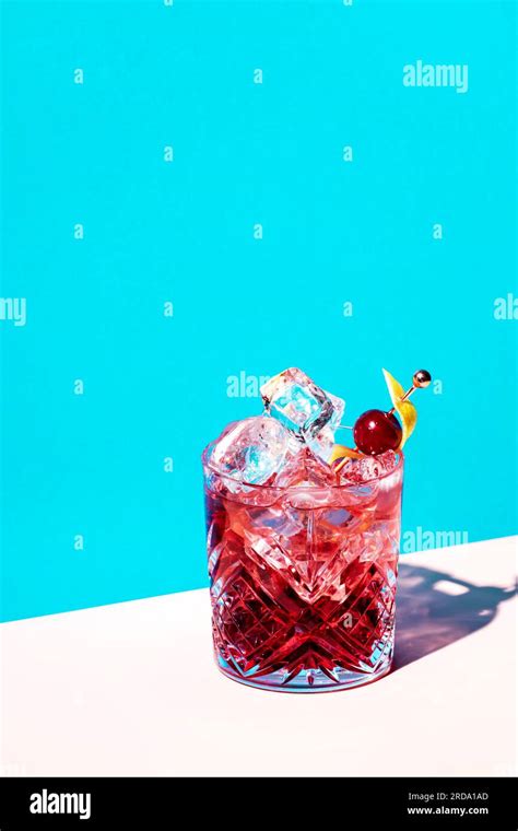 Sbagliato Rosa Alcoholic Cocktail Drink With Italian Red Liqueur And Aperitif Champagne Rose Or