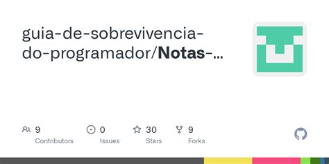 GitHub Guia De Sobrevivencia Do Programador Notas De Aula
