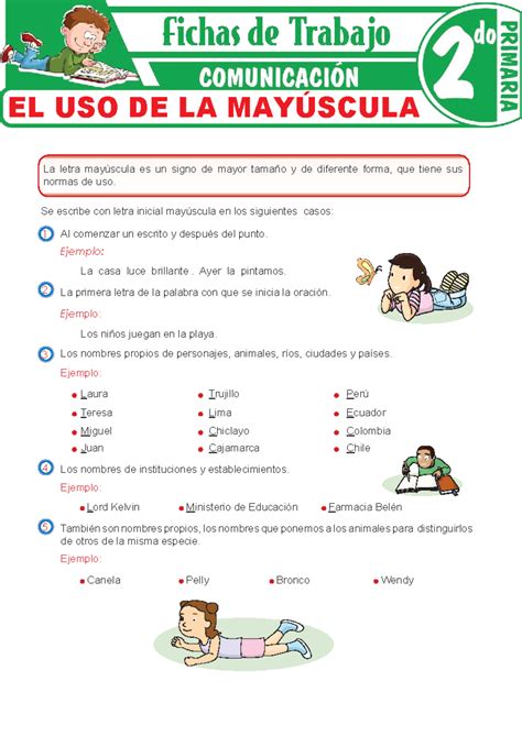 Uso De La Mayúscula En Segundo Grado De Primaria Ejercicios Y Normas