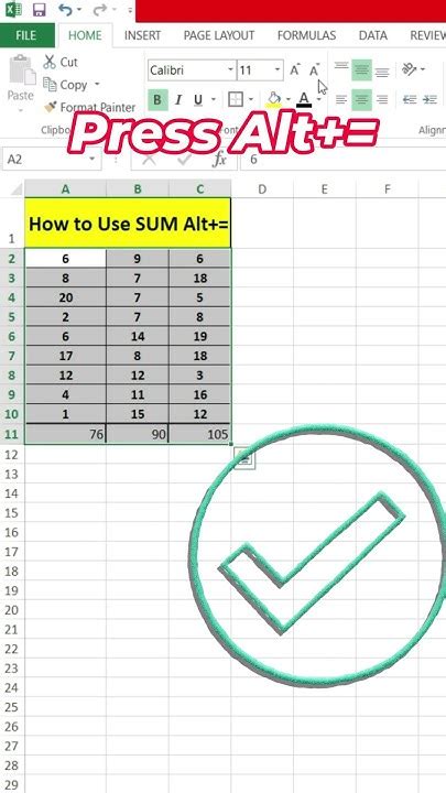 How To Use Sum Through Shortcut Alt Shorts Ytshorts Excel Exceltricks Exceltutorial