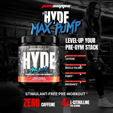 Prosupps Mr Hyde Max Pump Pre Workout Powder Stim Free Preworkout