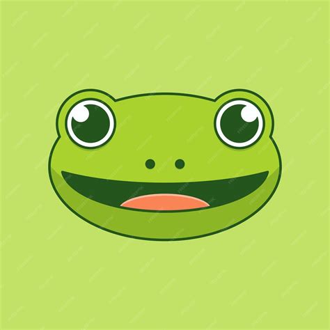 Ilustración De Icono De Vector De Dibujos Animados De Cara De Rana