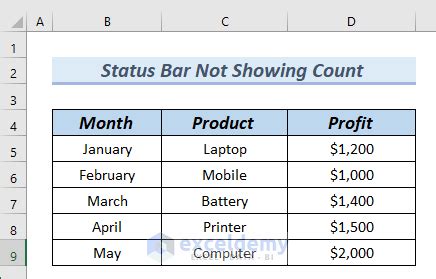 Fixed Excel Status Bar Not Showing Count With Quick Solution