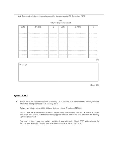 Depreciation Igcse Accounting Practice Questions Pdf Business Accounting And Finance Business