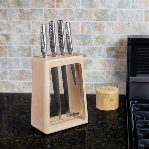 Global Knives Hashira 5 Piece Block Set Maple Wayfair
