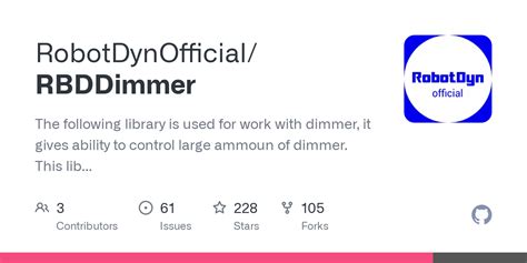 Github Robotdynofficial Rbddimmer The Following Library Is Used For