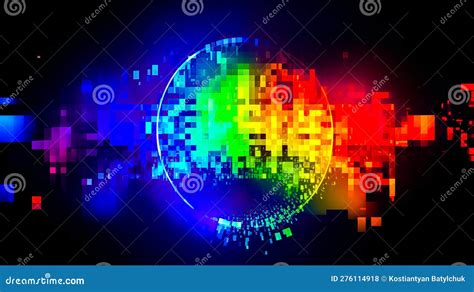 Colorful Abstract Background With Squares And Squares In The Shape Of Rainbow Generative AI