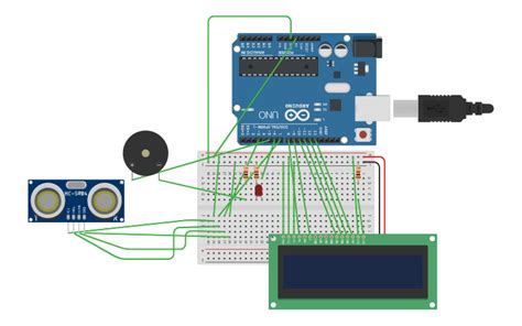 Circuit Design Smart Parking System Tinkercad
