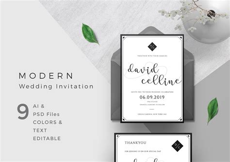 Modern Wedding Invitation An Invitation Template By Creativestoree