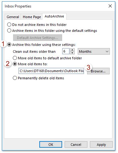 How To Change Archive Pst Files Location In Outlook
