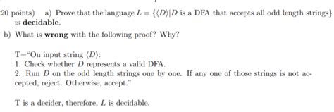solved 20 points a prove that the language l { d d is a