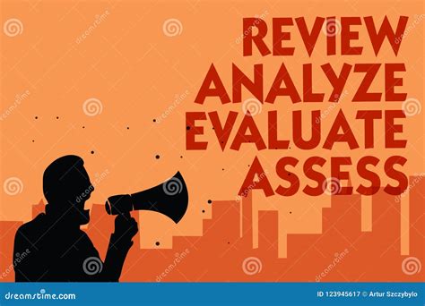 Text Sign Showing Review Analyze Evaluate Assess Conceptual Photo