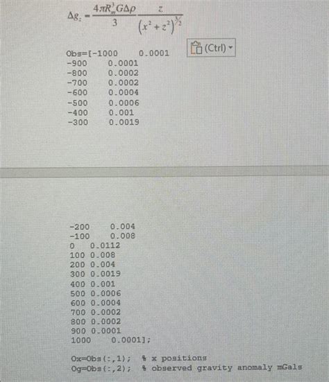 Solved Write A Matlab Script That Calculates Delta Gz Due To