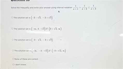Solved Solve The Inequality And Write Your Answer Using