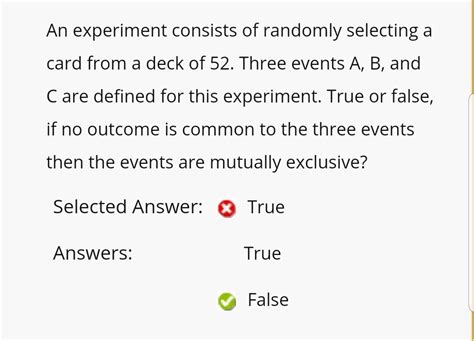 solved an experiment consists of randomly selecting a card