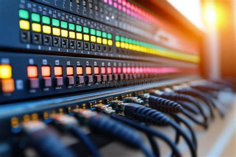 Multicolored Network Cables Connected To A Server Rack Visualizing High Capacity Data Management