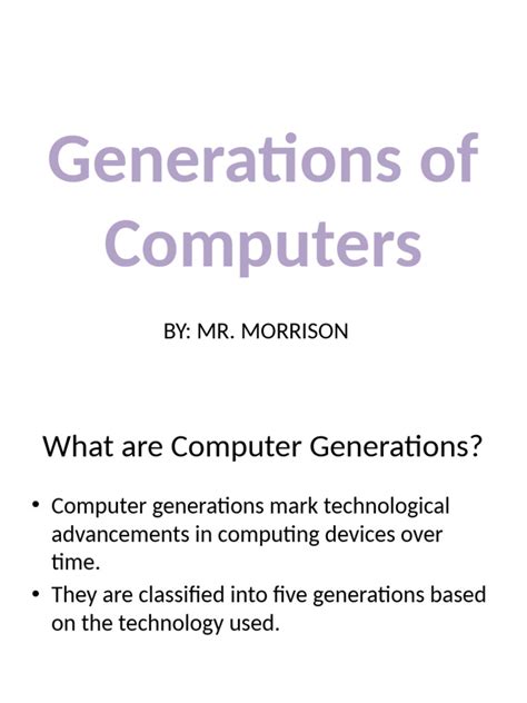 Generations Of Computers Presentation Pdf