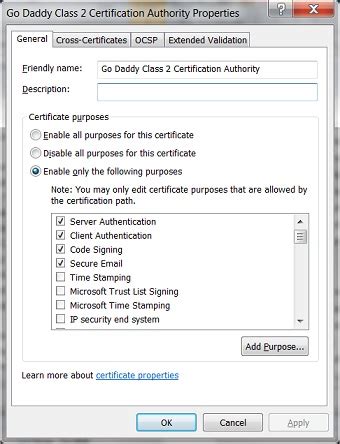 Viewing Certificate Properties And Purposes