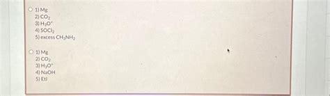 Solved 1 Nacn 2 Etmgbr 3 H3o 1 Lah 2 H2o 3 1