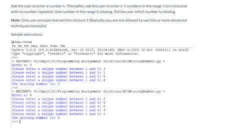 Solved Ask The User To Enter A Number N Thereafter Ask The Chegg