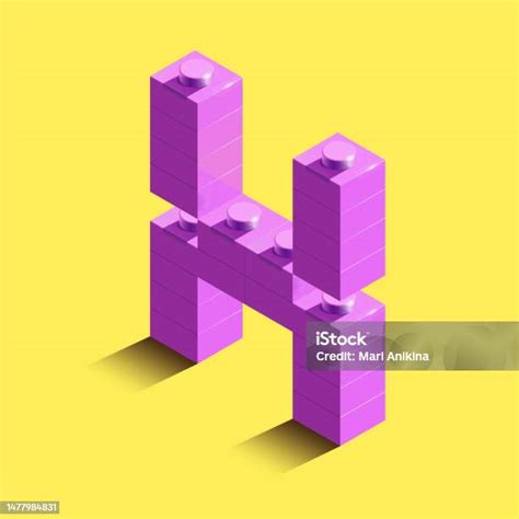 생성자 벽돌에서 알파벳의 현실적인 분홍색 3d 아이소메트릭 문자 X 0명에 대한 스톡 벡터 아트 및 기타 이미지 0명 3