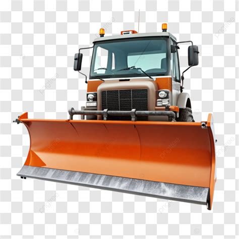 robust snowplow vehicle with bright orange blade for clearing heavy
