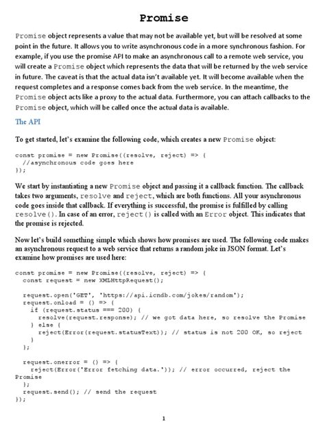 Promise The Api Pdf Callback Computer Programming Scope Computer Science