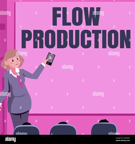 Text Sign Showing Flow Production Business Showcase Items Are Produced