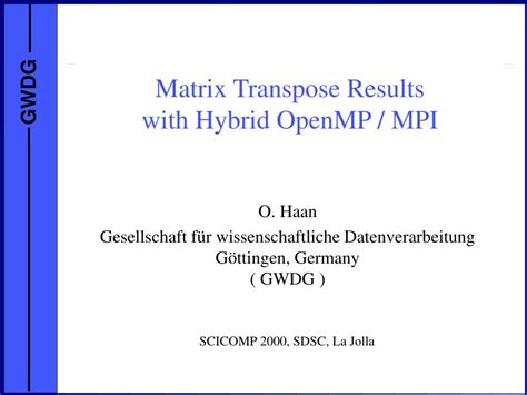 Ppt Matrix Transpose Results With Hybrid Openmp Mpi Powerpoint Presentation Id4524975