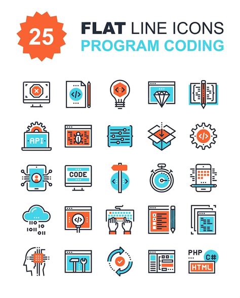 Premium Photo | Program coding icons