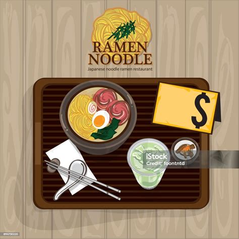 Menu Ramen Noodle Japanese Food Template Design Stock Illustration