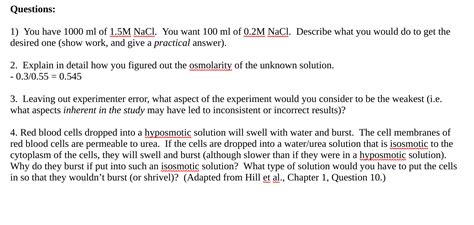 Solved You Have Ml Of MNaCl You Want Ml Of Chegg Com