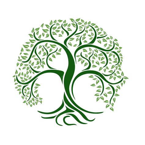 Tree Logo With Green Leaves Vector Design Tree Logo Green Leaves