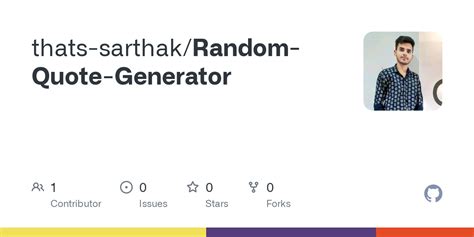 GitHub Thats Sarthak Random Quote Generator