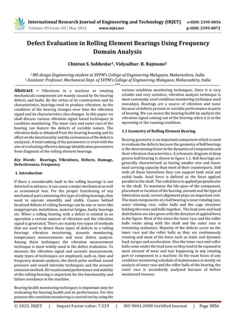 Defect Evaluation In Rolling Element Bearings Using Frequency Domain