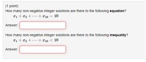 Solved 1 Point How Many Non Negative Integer Solutions Are