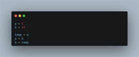 Swapping Two Variables Without A Temporary Variable In Python By