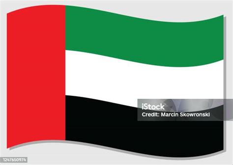 Uae 벡터 그래픽의 깃발 흔들기 에미리트 국기 일러스트를 흔드는 바람에 Uae 국가 플래그 물결 치는 자유와 독립의 상징이다