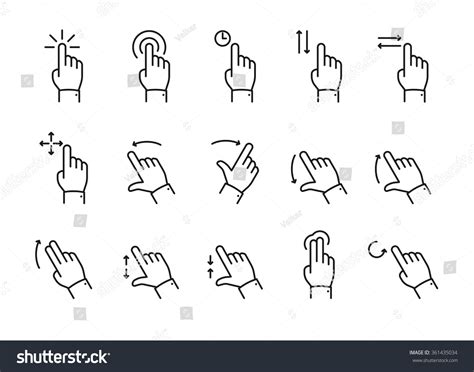 Vector Touch Screen Gestures Icons Set Stock Vector Royalty Free Shutterstock