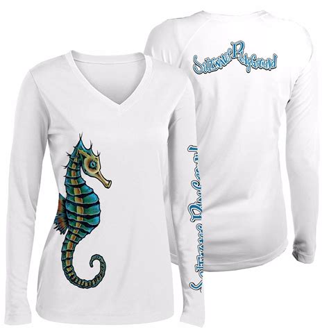 Saltwater Playground Ladies Vneck Performance Shirt White Etsy