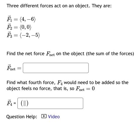 Solved Three Different Forces Act On An Object They
