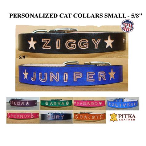 Custom Made Leather Cat Collars Personalized Kitten Collars Cool