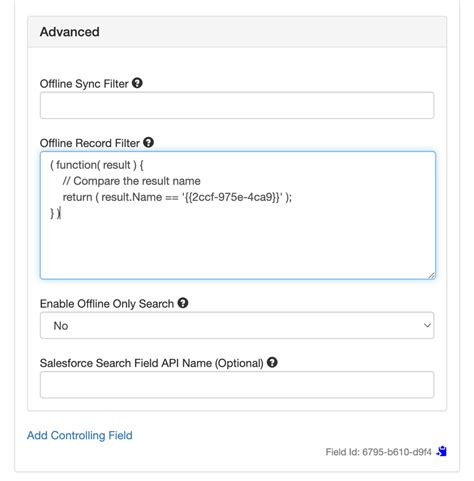 Salesforce Record Offline Filters